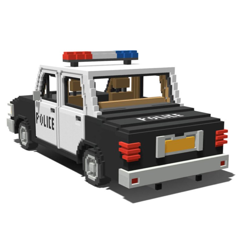 Voxel Police Car - Rezoro3D