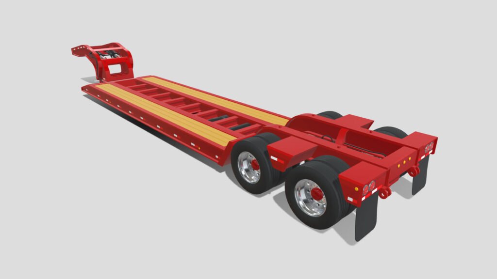 Lowboy Trailer 3D Model - Rezoro3D
