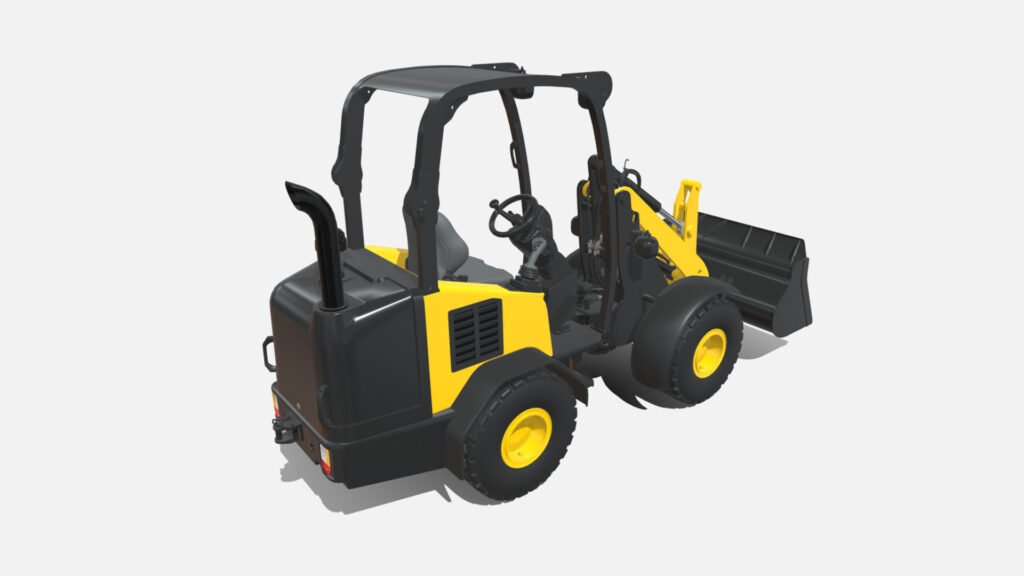 RE50 Small Wheel loader 3D Model (FREE) - Rezoro3D