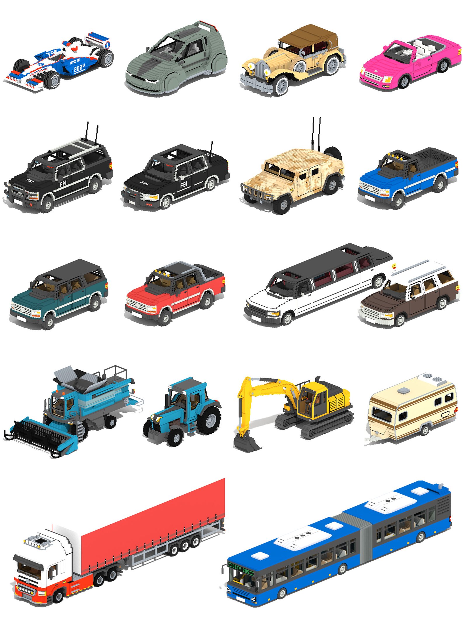 Voxel Vehicles Pack 2 - Rezoro3D