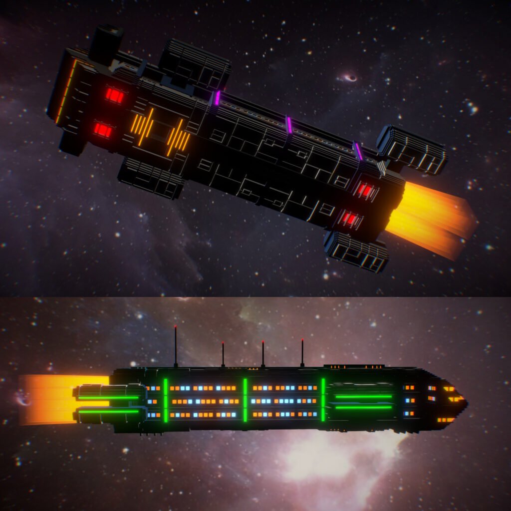 Voxel Spaceship 3D Model - Rezoro3D